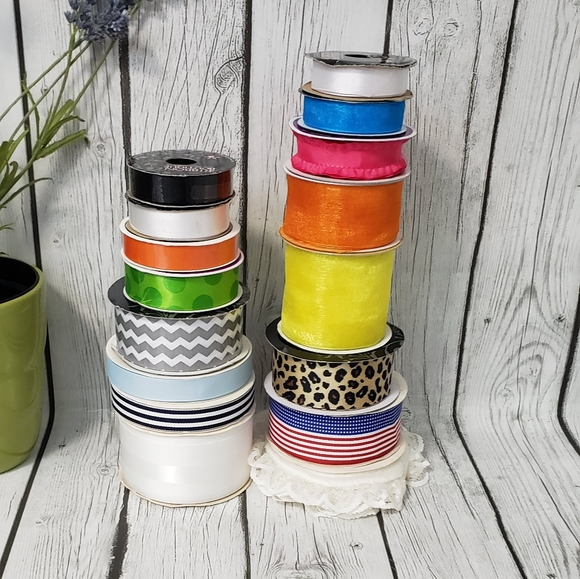 Office | Spools Of Ribbon For Crafts And Sewing Lot Of 16 Mixed Designs ...